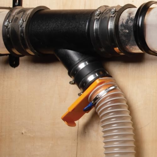 POWERTEC 70149V 4 Inch Dust Control Flex Cuff with Steel Hose Clamps, Hose Connector Rubber Cuff Coupler for Woodworking Dust Collection Fittings, Dust Collector Accessories & Machinery, 1pk