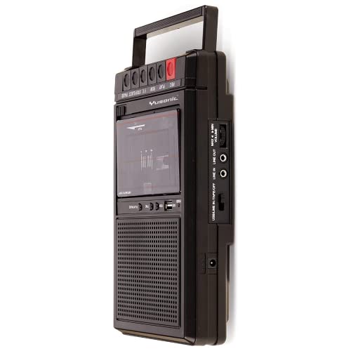 YUSONIC Portable Cassette Player and Tape Cassette Recorder with Built-in Microphone, Built-in Handle, and One-Touch Recording with Automatic Stop
