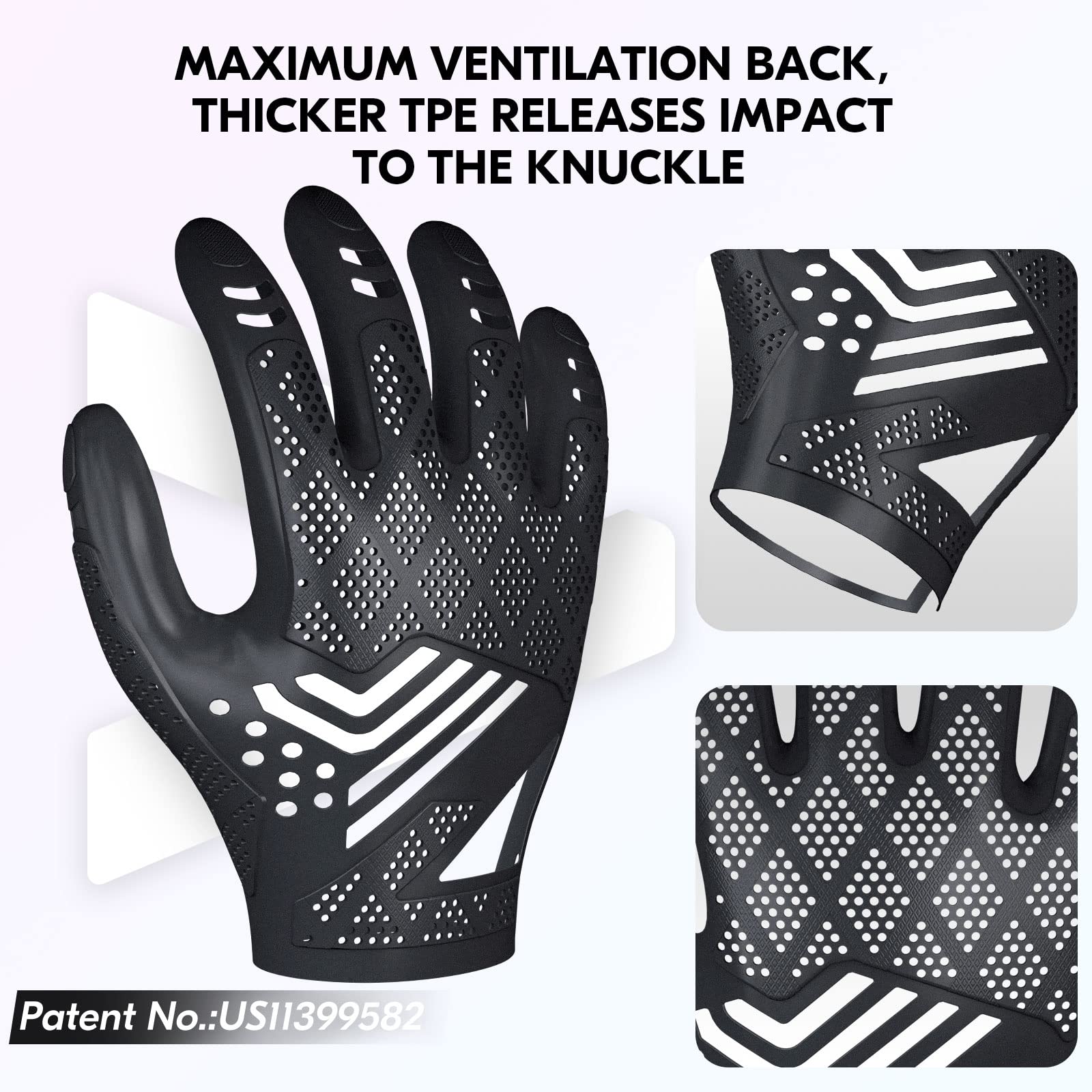 Vgo... NGG X1 Seamless Utility Gloves,Safety Work Gloves,Knuckle Impacted Mechanic Gloves(Size L,Black,TP1105)