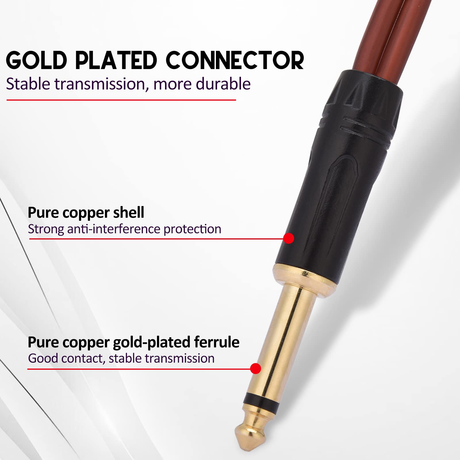 Speakon to 1/4" TS Male Speaker Cables 10FT 2PCS Professional 14 Gauge AWG Wire Audio Amplifier Connection Cord DJ/PA Speaker Cable Wire