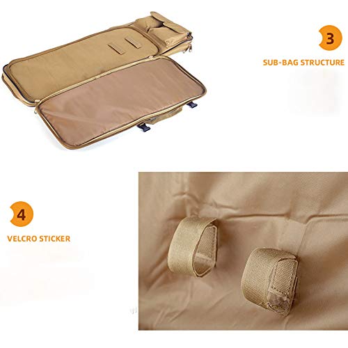 NAWAN Gun Bag Airsoft Storage Bag Backpack Rifle Box Handbag Tactical Rifle Box(Khaki,37.4 Inch)