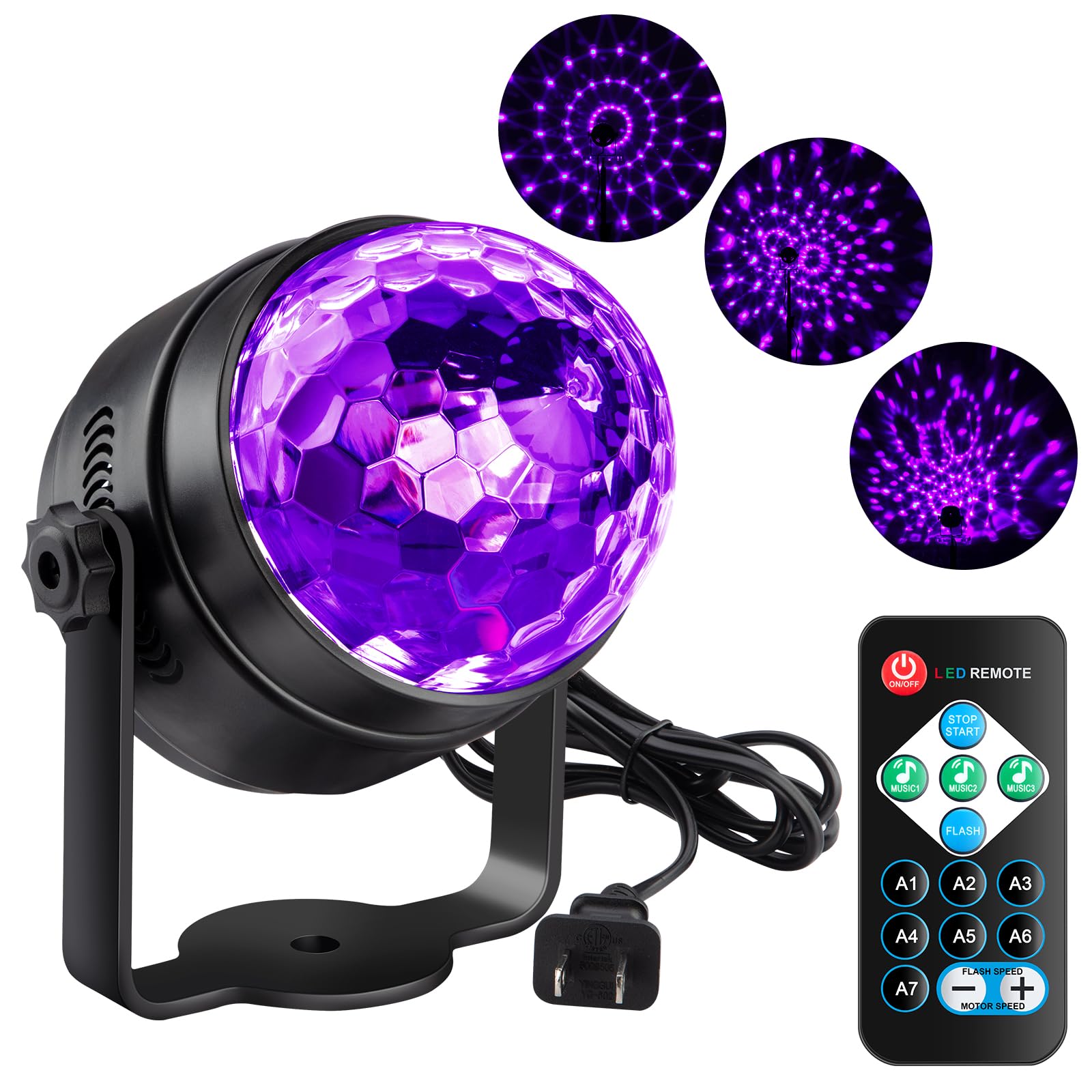 Litake Party Lights Disco Dance Ball Lights LED Club Lights, 7 Patterns Sound Activated with Remote Control Dj Ball Lights Stage Light for Halloween Xmas Party Dance Club Karaoke Home Wedding 2 Pack