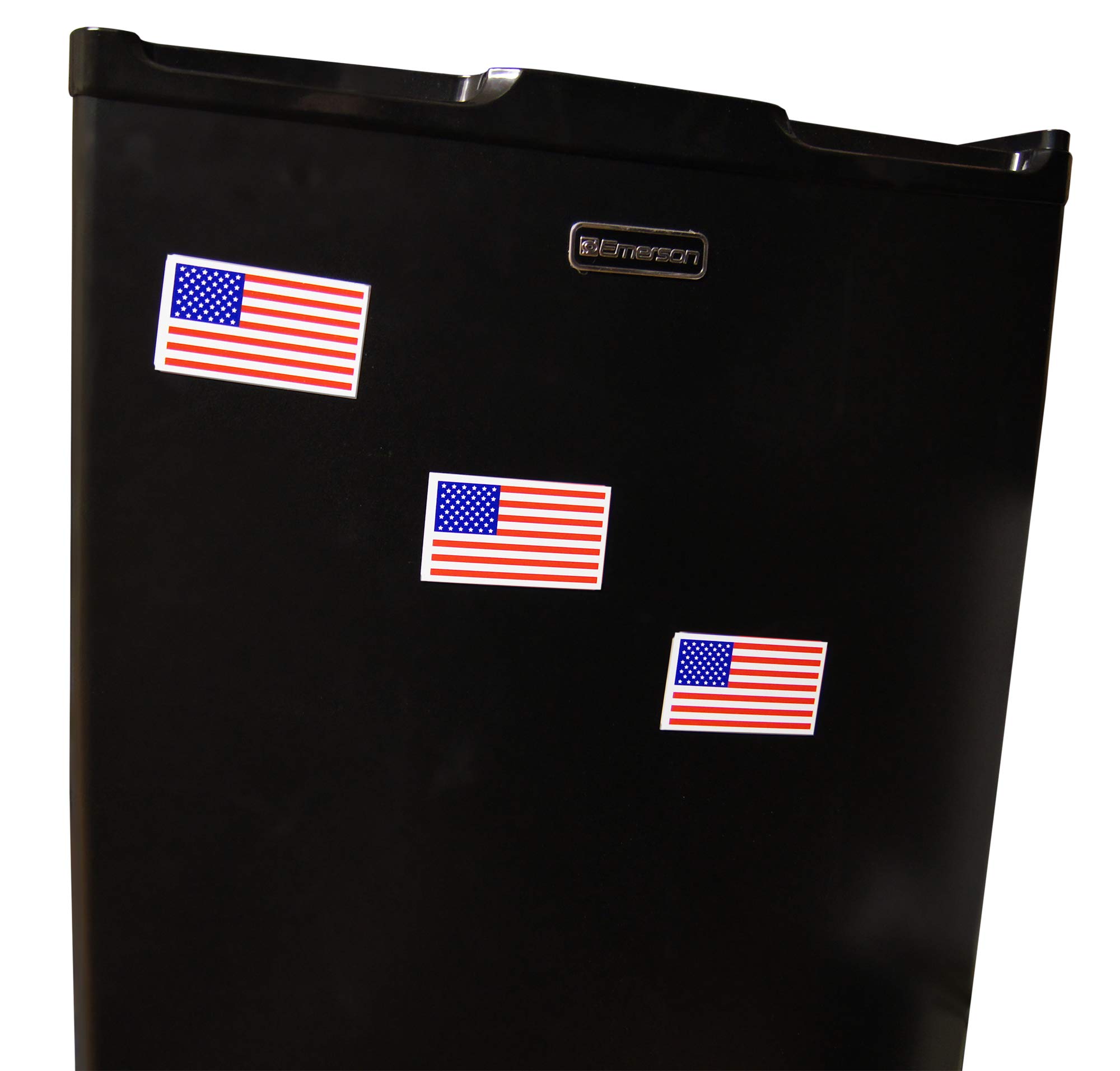 Small American Flag Patriotic Military Magnets Set Mini Rectangles in Classic Red, White, & Blue US Design (3 Pieces)