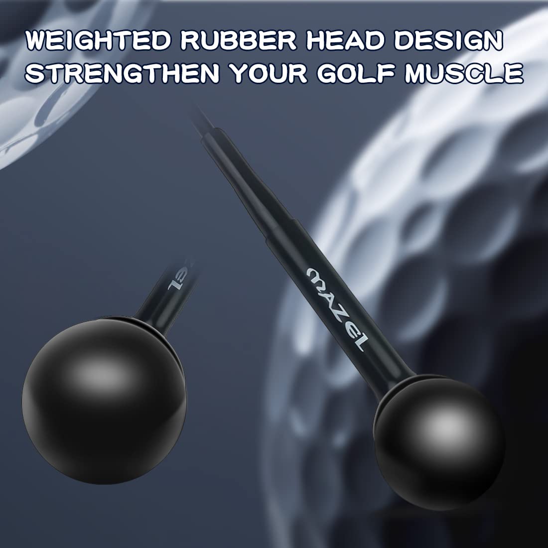 MAZEL Golf Swing Trainer Aid,Golf Warm-up Stick for Strength,Flexibility and Tempo | Golf Swing Trainer Stick for Practice Indoor & Outdoor (40 Inch)