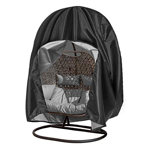 Tocawe Patio Hanging Chair Cover,210D Oxford Wicker Egg Swing Chair Covers Waterproof Windproof Anti-UV for Outdoor Swing for Egg Swing Chair Patio Stand Cover with Zipper (90.5ā H x 78.7ā D)