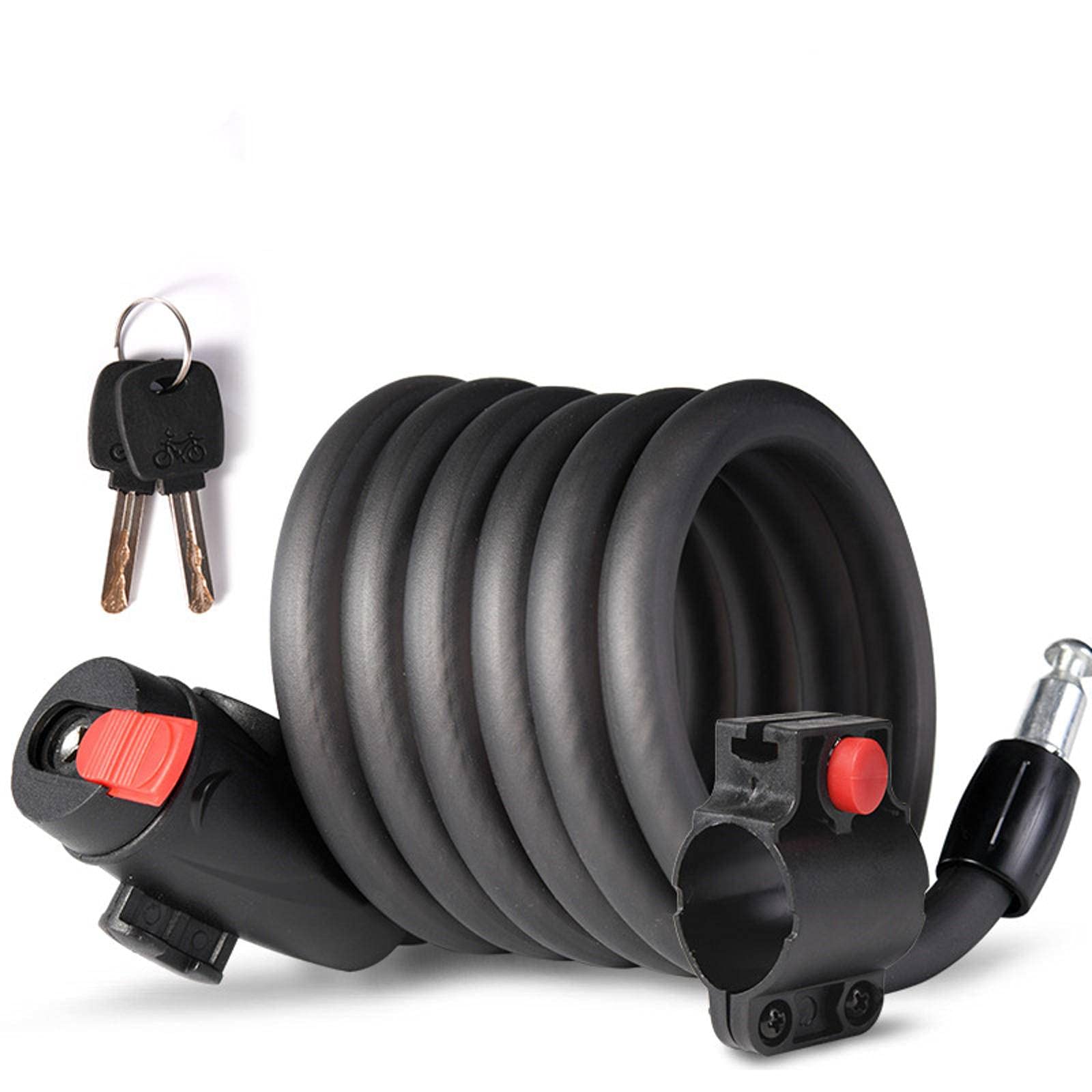 NC Bicycle Lock, 6-Foot Bicycle Cable Lock, Alloy Lock Wire Lock, Safe Anti-Theft Bicycle Chain Lock, with Key, Lock Frame Combination