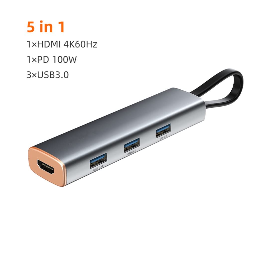 XXXDXDP CABLETIME Multi 5 in 1 USB HUB Type C to 4K 60Hz -Compatible USB 3.0 PD 100W for PC Air