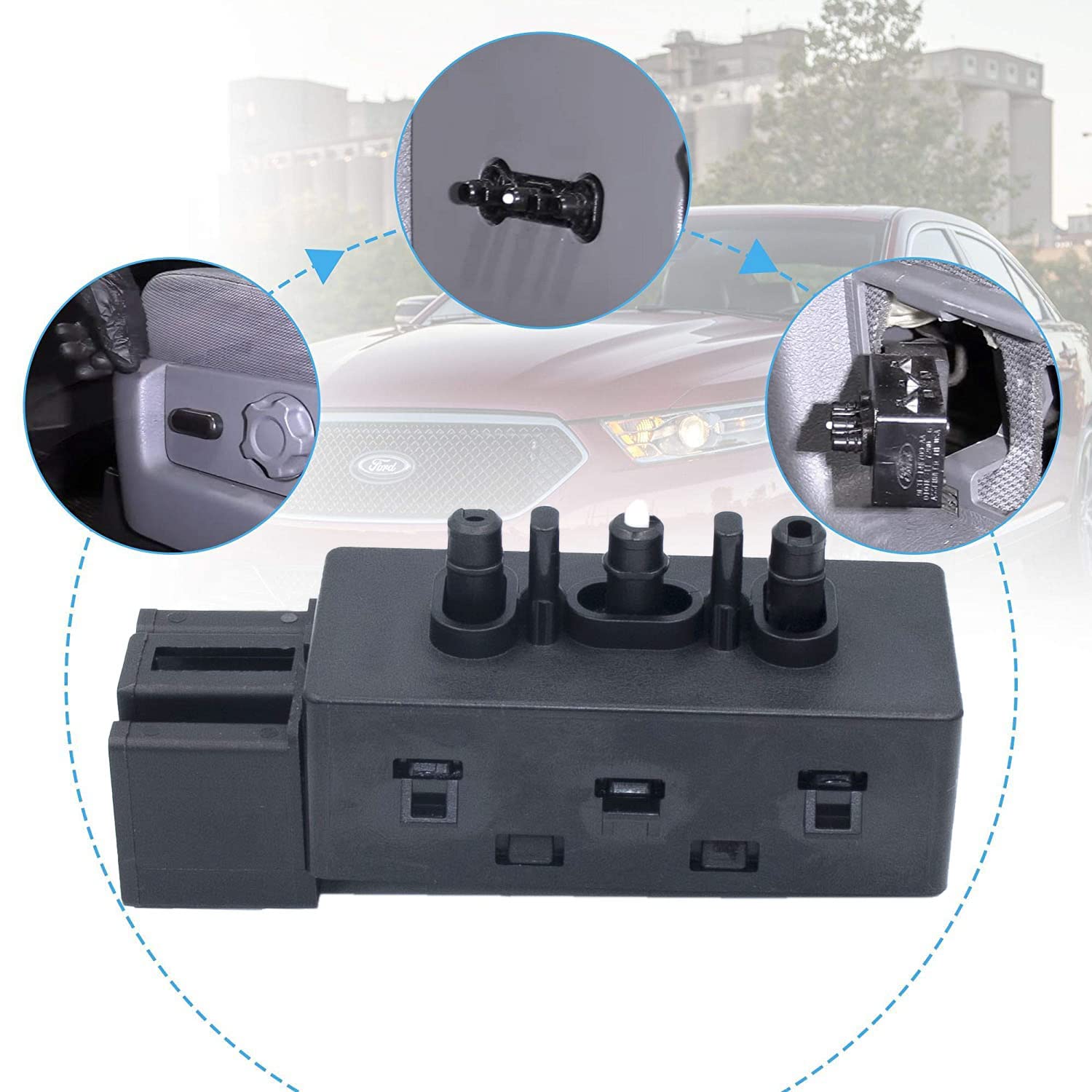 MOCW 6-Way Power Seat Switch Driver & Passenger Side Replacement for Ford Lincoln Mercury Mustang Edge Escape Expedition Replace OE # PSW5, 5F9T-14B709-AA, 9L3Z14A701A (Left & Right)
