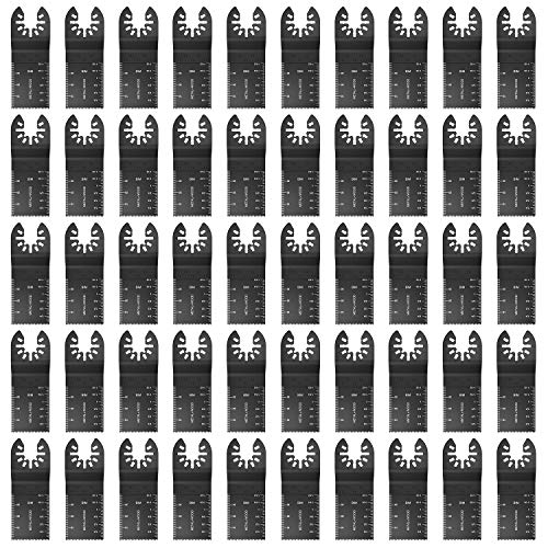 Littlegrass 50pcs Professional Bi-Metal Oscillating Saw Blades Universal Quick Release Multitool Tool Blade for Bosch Craftsman Dewalt Dremel Fein Multimaster TCH Makita Milwaukee, Black