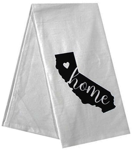 Petal Cliff 2 Pcs, 100% Cotton California State Flour Sack Printed Kitchen Towels with Sentiments Home. Size: 20" X 28". Inspired by The State WE Call Home.