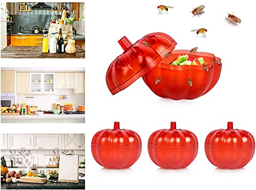 Stingmon 4 Pack Gnat Traps Killer Indoor, Reusable Fruit Fly Killer for Indoors, Fly Catcher for Bugs/Mosquitoes/Gnats