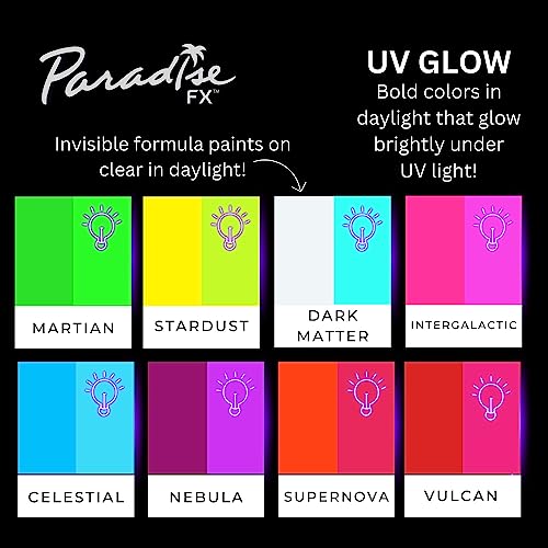 Mehron Makeup Paradise Makeup AQ Face & Body Paint (1.4 oz) (Martian β Neon Green/Green UV)