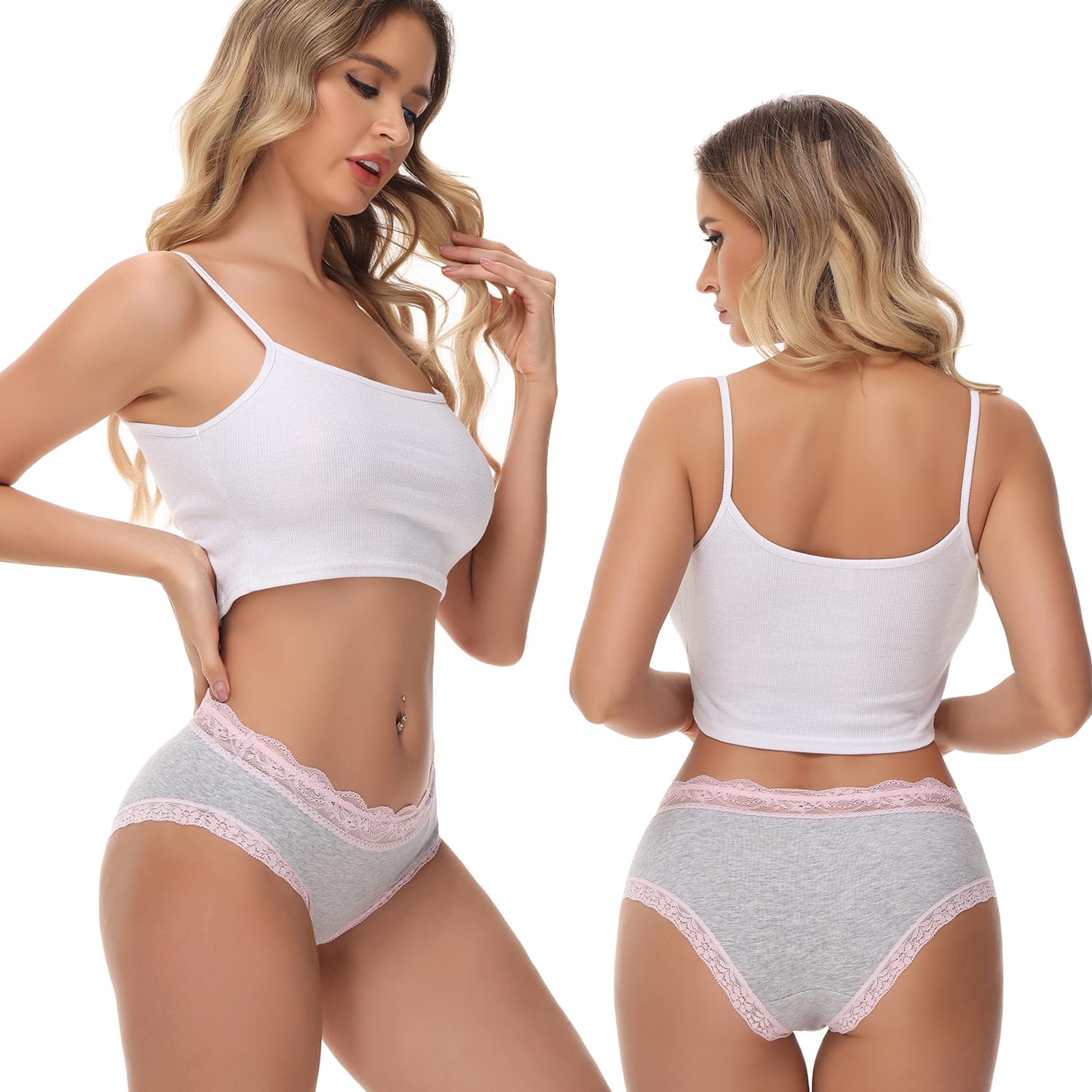 LYYTHAVON Women’s Underwear Breathable Cotton Brief Ladies Panties (Cotton F,5 Pack, Medium)
