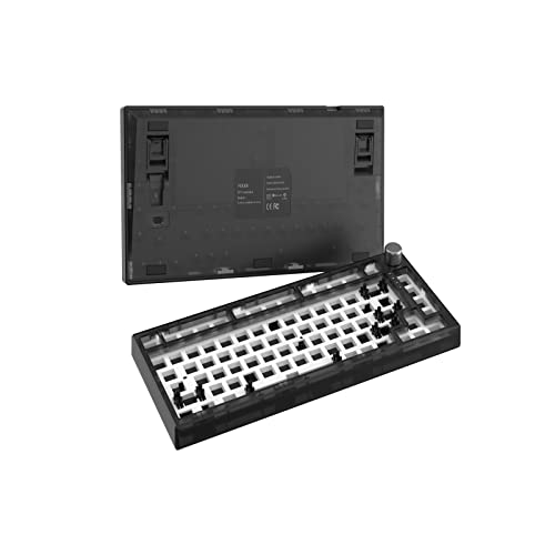 SWAHAA IK75 PRO QMK&VIA Hot Swap Customized Mechanical Keyboard DIY Kit Gasket Mount Wired RGB 3/5 Pins for Cherry Gateron (Color : Black Transparent)