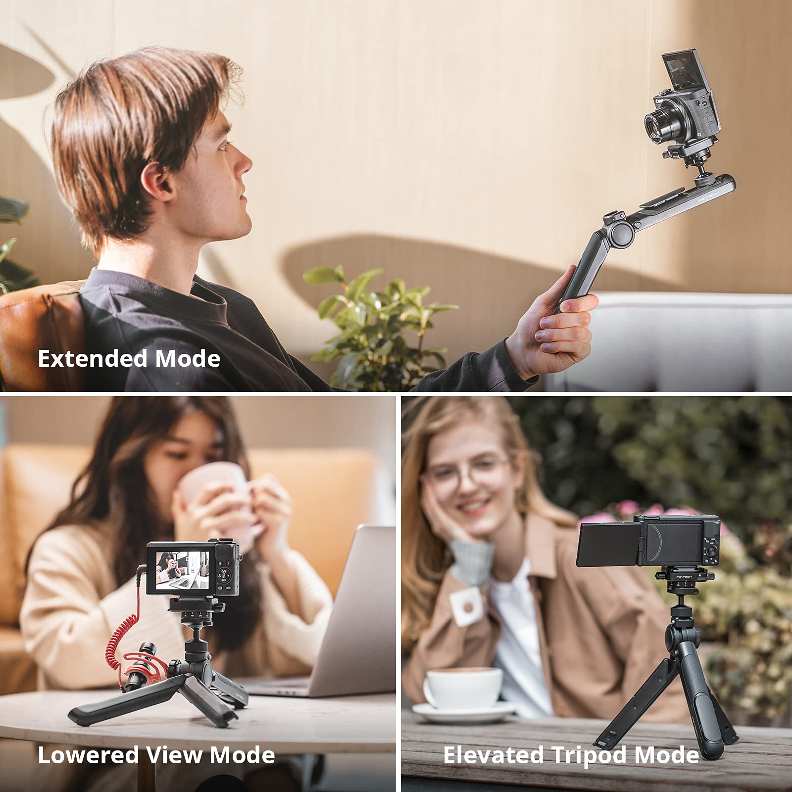 PGYTECH MANTISPOD PRO Mini Camera & Cell Phone Tripod Stand Magnesium Alloy Small Travel Flexible Vlogging Tripod | DSLR Accessories Pocket Video Vlogger Desktop Shooting Selfie Tripod Mount