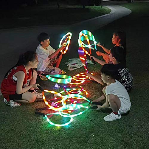 Meshin Family Entertainment Outdoor Night Light Training LED Badminton Racket Sets Sport Glow in The Dark Badminton