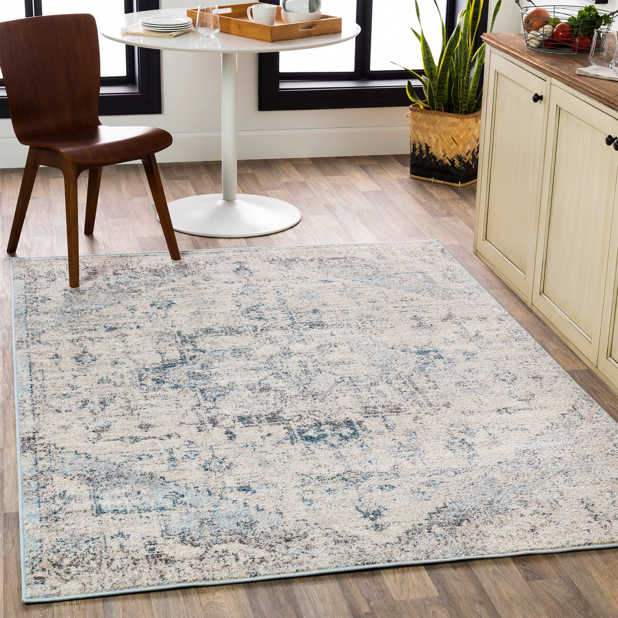 Livabliss Eydis Area Rug, 6 ft 7 in x 9 ft, Pale Blue