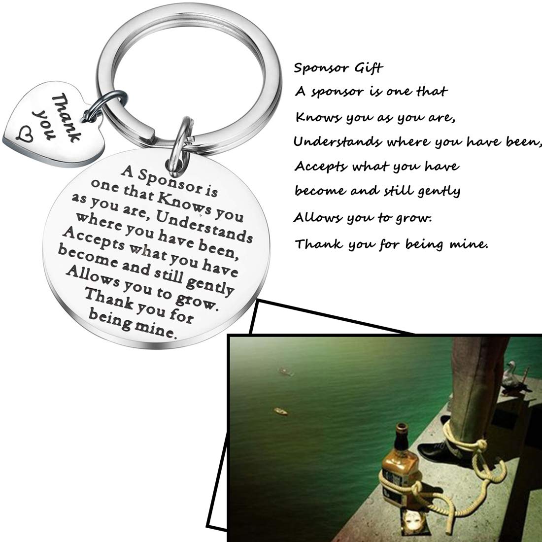 MAOFAED Sponsor Gift Sponsor Keychain Sponsor Appreciation Gift AA Sponsor Gift NA Addiction Recovery Gift