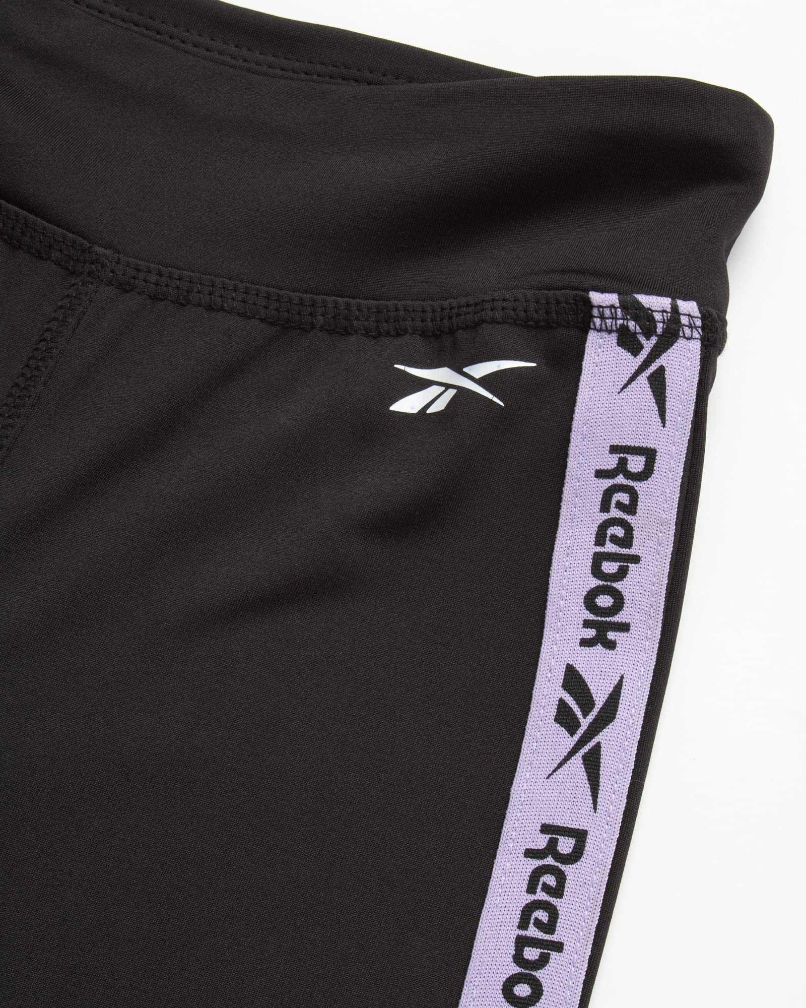 Reebok Girls' Leggings Multipack - 4 Pack Performance Stretch Pants Kids Clothing Bundle, Size 7, Lilac/Black/Grey/Dye