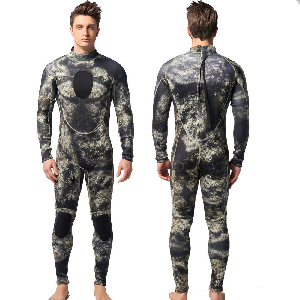MYLEDI Mens Wetsuit 3mm Neoprene One Piece Full Body Camouflage Scuba Diving Suit for Warm Keeping Surfing Swimming Spearfishing (MY002, S)