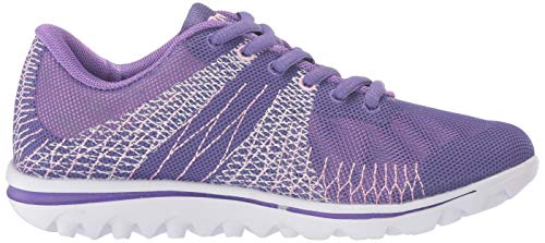 Propet Women's TravelActiv Knit Walking Shoe, Purple/Pink, 6 2E US