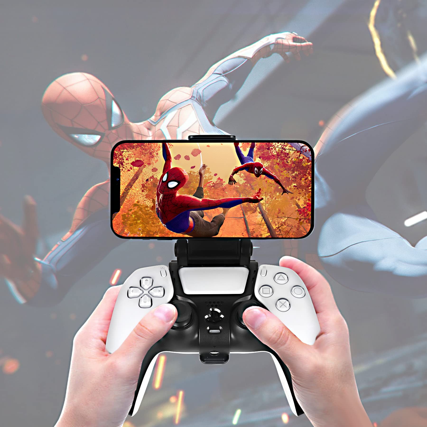 PS5 Controller Clip Mount 2 Pack Adjustable Handle Phone Clamp for PS5 Pro Controller Compatible with iPhone and Android