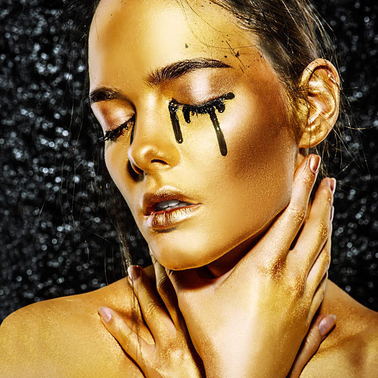MEICOLY Cream Gold Face Body Paint,2.1Oz Smudge-proof Gold Body Paint,Water Based Washable Full Body Paint for Adults and Kids,Halloween SFX Special Effects Christmas Highlight Makeup,Metallic Gold