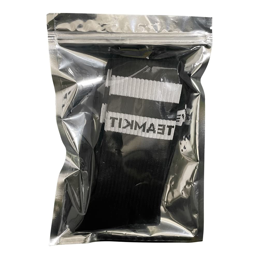 Teamkit Men's Double Stripe Crew Socks - Premium Fit & Feel, Lightweight, Breathable, Single Pack. Made In USA (White)