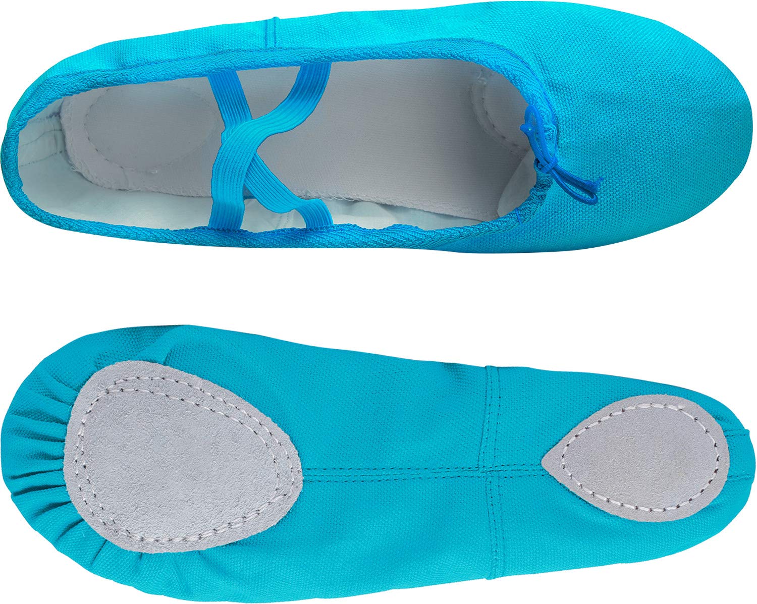 L-RUN Kids Girls Classic Canvas Practise Ballet Dancing Yoga Shoes Blue