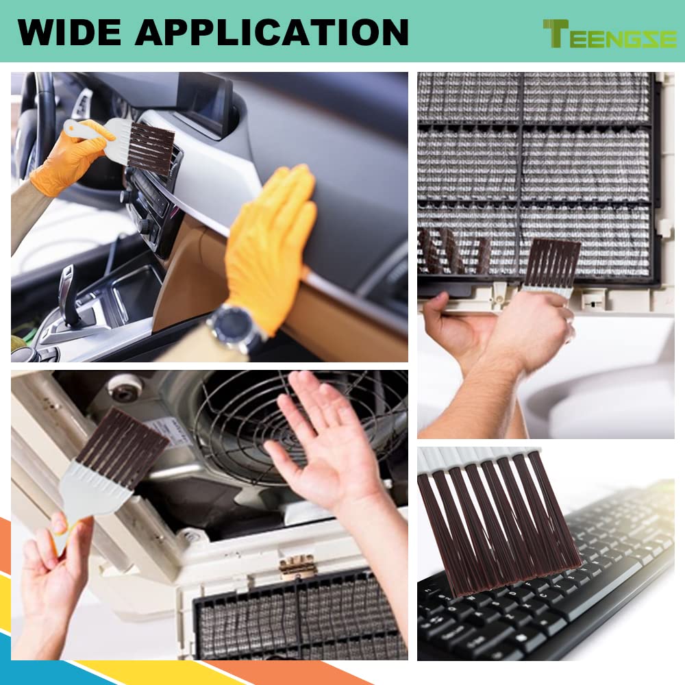 TEENGSE FCR6 Fin Comb Tool Set, 2PCS Air Condenser Fin Cleaning Brush, Steel AC Evaporator Comb, Prolonging Service Life and Increasing Efficiency