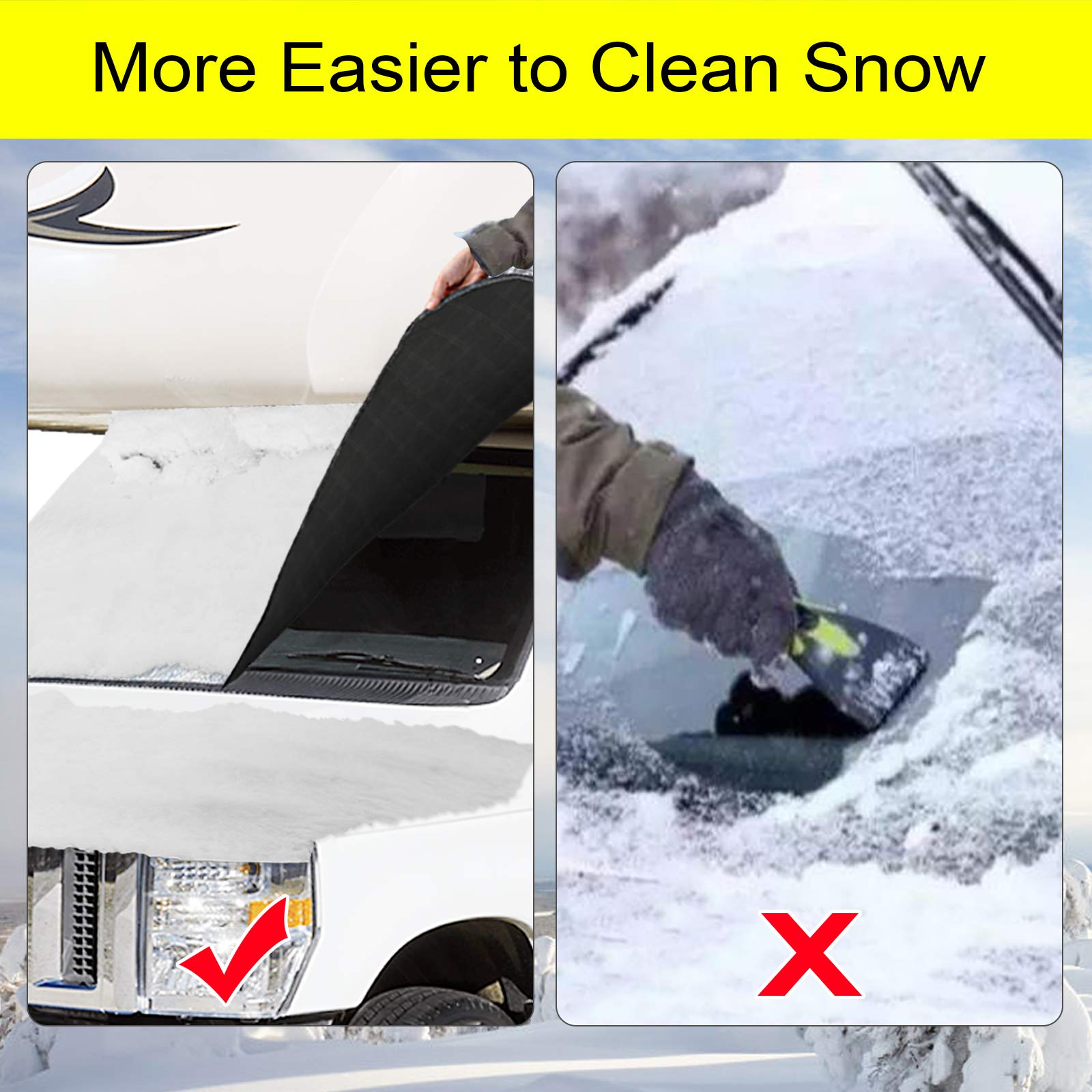 MOFEEZ RV Windshield Cover Compatible with Class C Ford 1997-2021, UV Block Offer Complete Privacy with Light Preserves Interior (White Color with Mirror Cutouts)