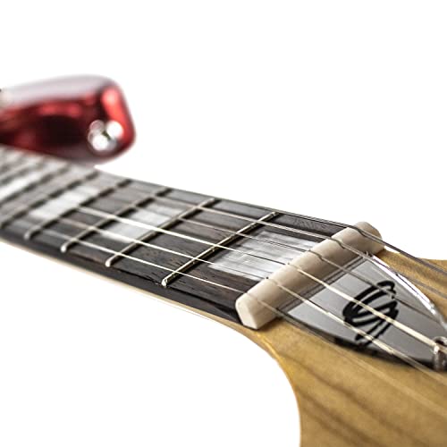 Sawtooth 6 String ES Hybrid Electric Guitar with Wilkinson Tremolo, Blood Red Sparkle w Pro Series Gig Bag, Right (ST BRS)