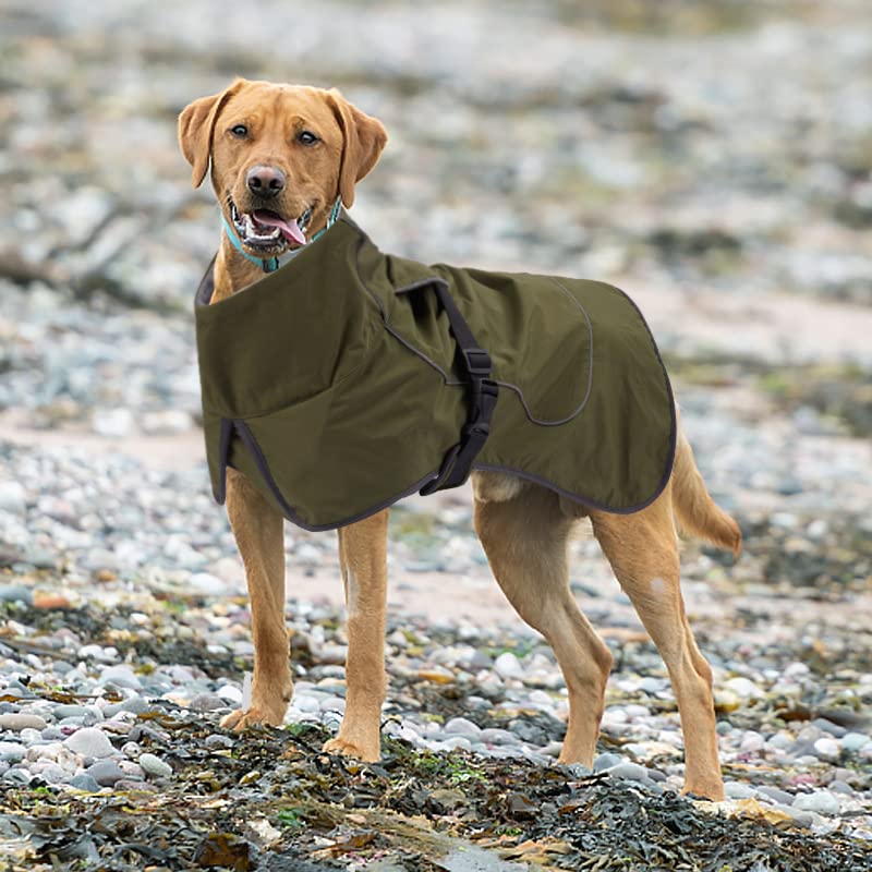 YOHOD Dog Winter Coat with Reflective Strip, Waterproof Pullover, Pet Windproof Warm Cold Weather Jacket Vest Cozy Onesie Jumpsuit Apparel Outfit Clothes for Medium, Large Dog Walking Hiking Travel