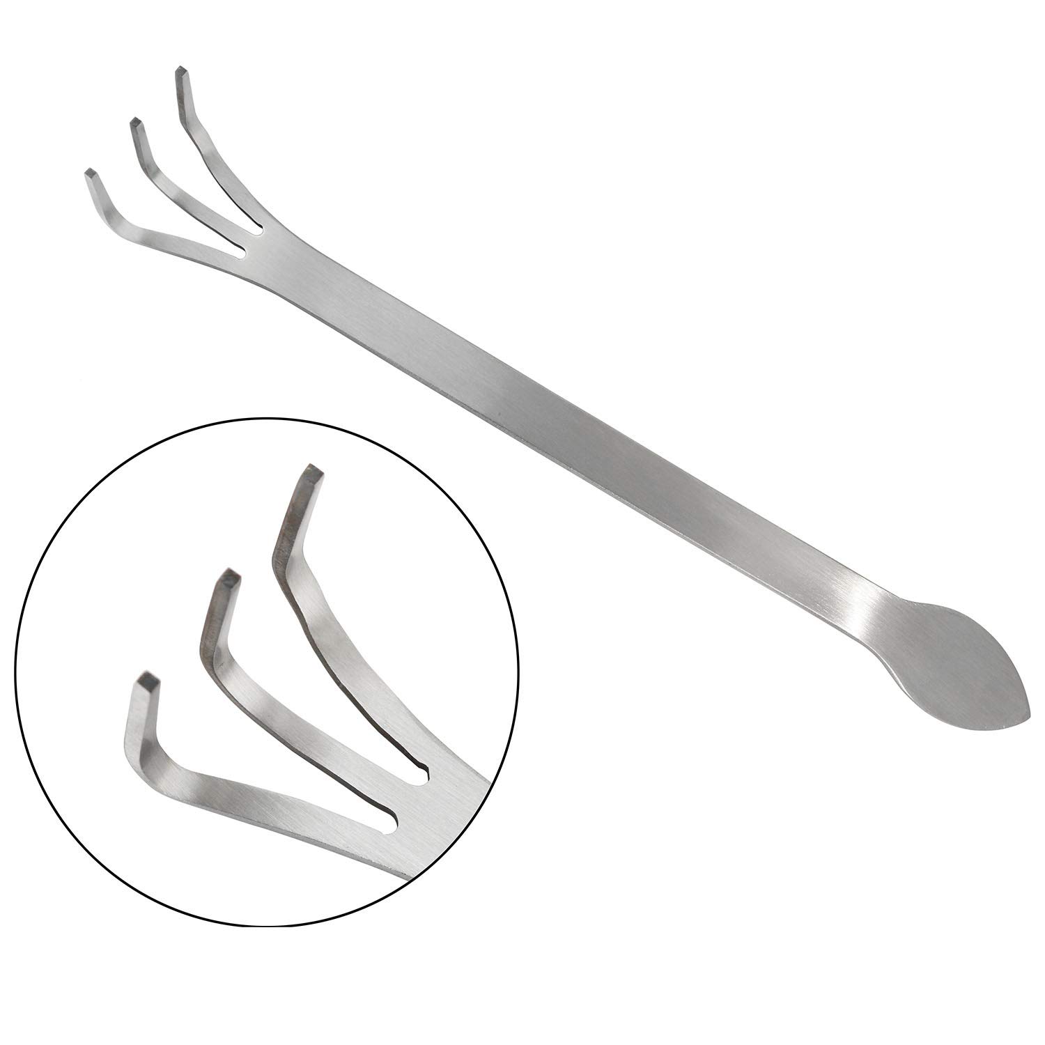 SQXBK Bonsai Rake Stainless Steel Root Rake with Spatula Mini Gardening Rack Cultivator 3-Prong Loosen Soil Bonsai Tree Tools