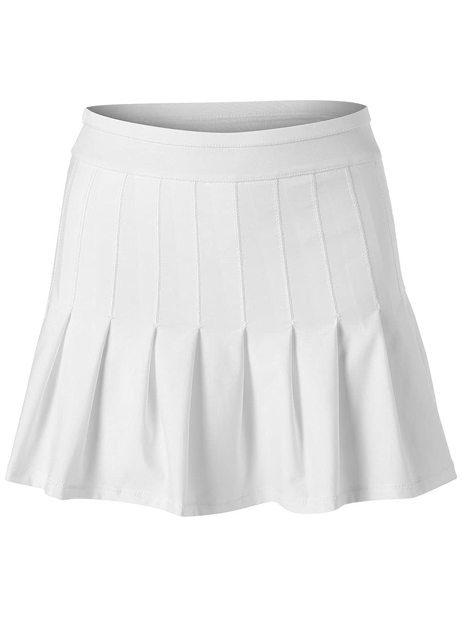 Lucky In Love Long Retro Pleated Skirt (White, Small)