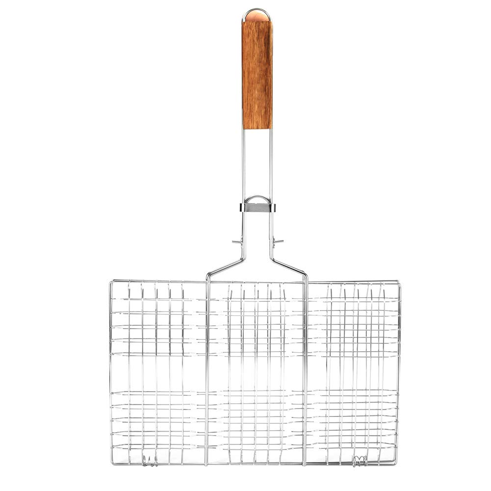 Zerodis Barbecue Mesh, BBQ Mesh Durable Folded Handle for Picnic for Outdoor Camping