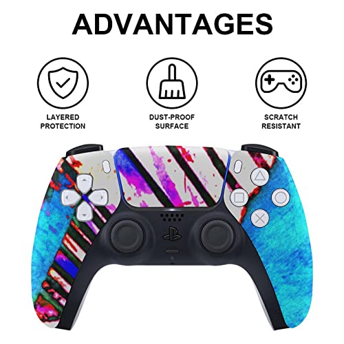 PS5 disc Version Skin for Console and Controllers Vinyl Sticker, Durable, Scratch Resistant, Bubble-Free, Compatible with Playstation 5(Disk Edition)