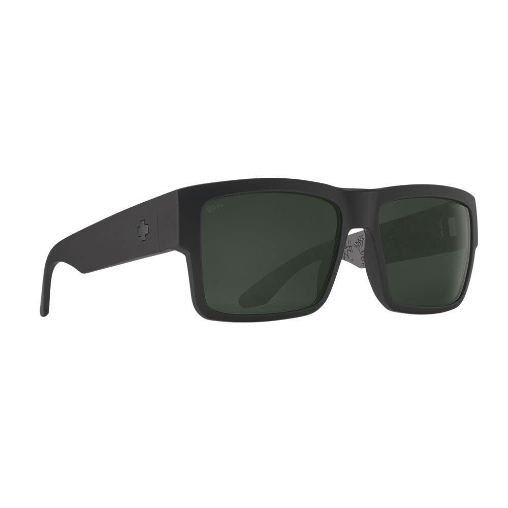 SPY Optic Cyrus Crypto, Square Sunglasses, Color and Contrast Enhancing Lenses, Gray Crypto - Happy Gray Green Lenses
