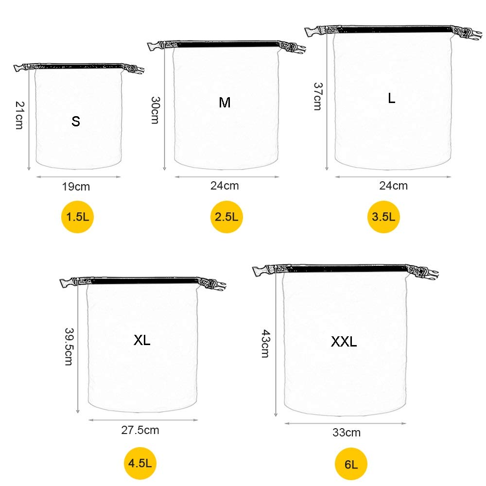 New 5 PCS Waterproof Bag Set Storage Roll Top Dry Bag Set for Skating Camping Boating Sailing Surfing Fishing Kayak Accessories (Color : Violet)