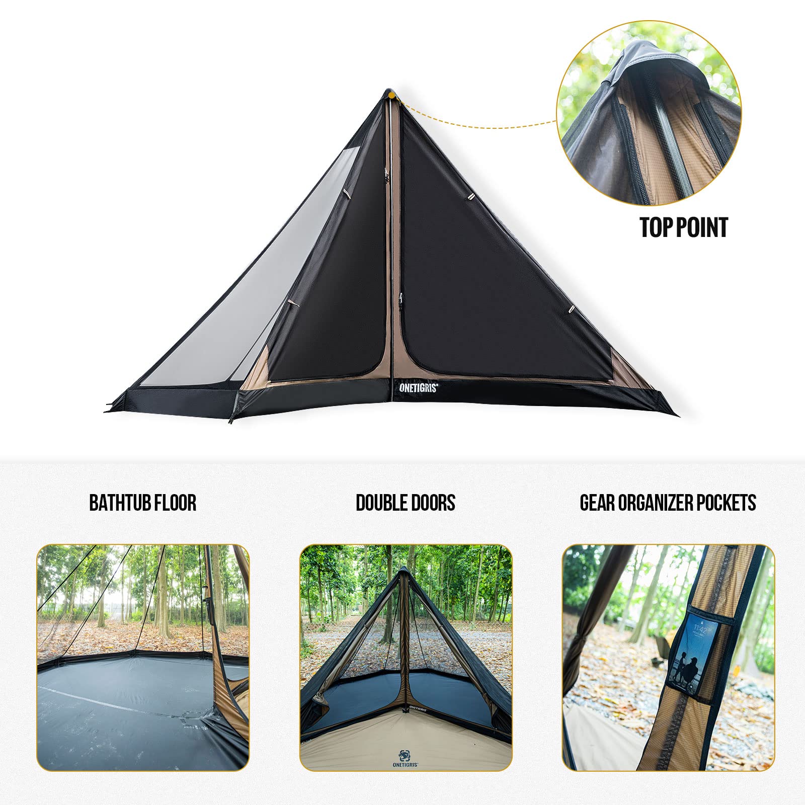 OneTigris Northgaze Hot Tent and Northgaze Full-Design Mesh Inner Tent Combo