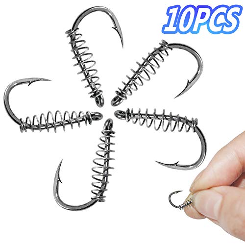 mogen886 10Pcs Sharpened Fishhook Carbon Steel Fishing Hooks Fish Tackle Tool for Fishing Outdoor 4#