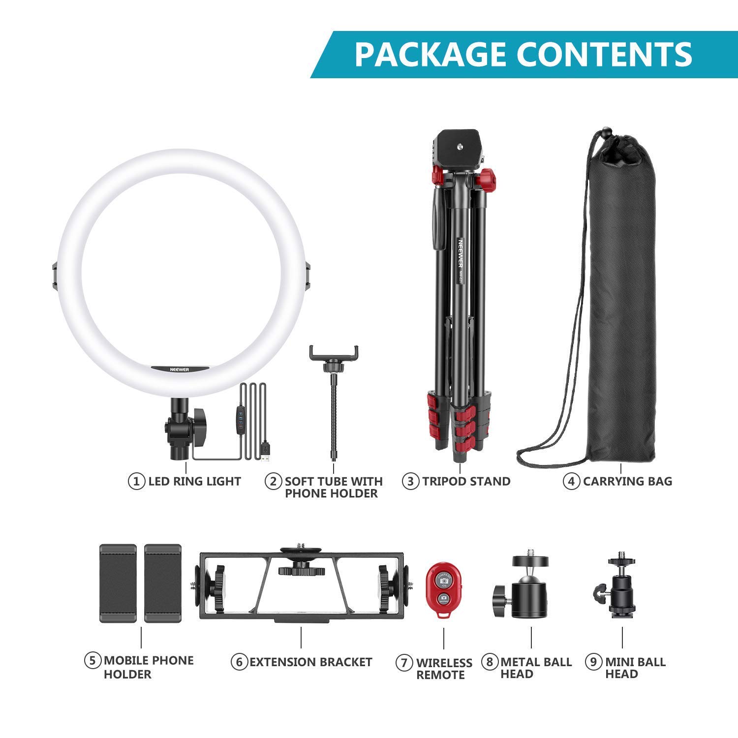 Neewer 10-Inch Selfie Ring Light with Tripod Stand, 3 Phone Holders, LED Ring Light with Soft Tube & Remote Kit: 3 Mode Lights and 10-Level Brightness for Makeup, YouTube/TikTok Video, Live Streaming