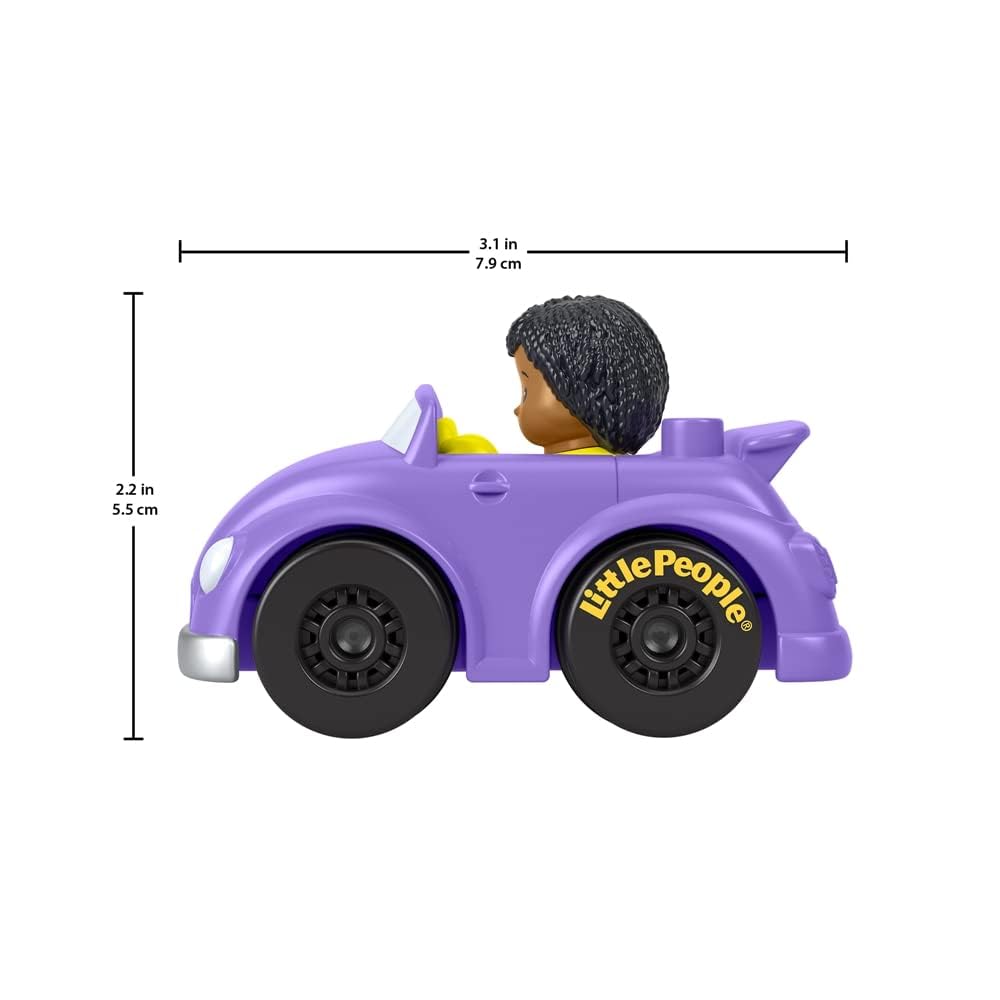 Little People Collectible Wheelies Car - HGP73 ~ Purple Convertible Love Bug Car ~ AA Girl Driving