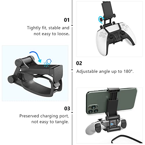 SOLUSTRE Stand Game with Foldable Compatible Gamepad Conter Adjustable Holder Mount Smartphone Ps Phone Bracket Mounted Storage Adjustable Phone Adjustable Phone Stand