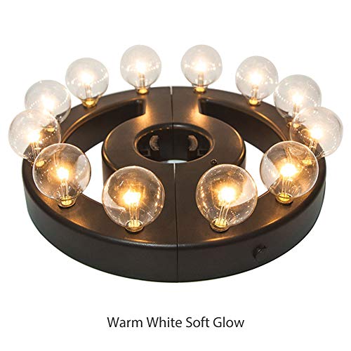Umbrella Light, Outdoor Umbrella LED Lights Battery Operated Wireless with Remote Control, ZHONGXIN Patio Umbrella Pole Light with 12 Warm White G40 Led Bulbs, for Backyard Umbrellas or Camping Tent …
