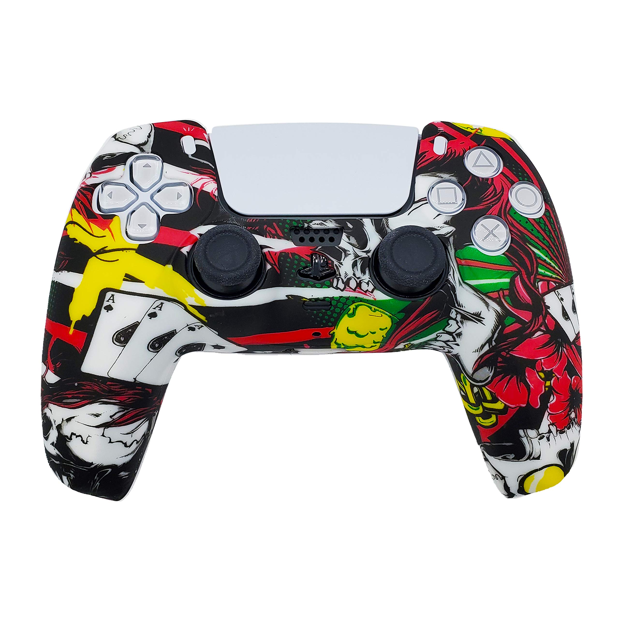 PS5 Silicone Gel Grip Controller Cover Skin Protector (ps5 Ace of Spades) Compatible for Sony PlayStation 5, Compatible for PlayStation 5 Accessories, Wireless Controller Protector Covers, PS5 Skin