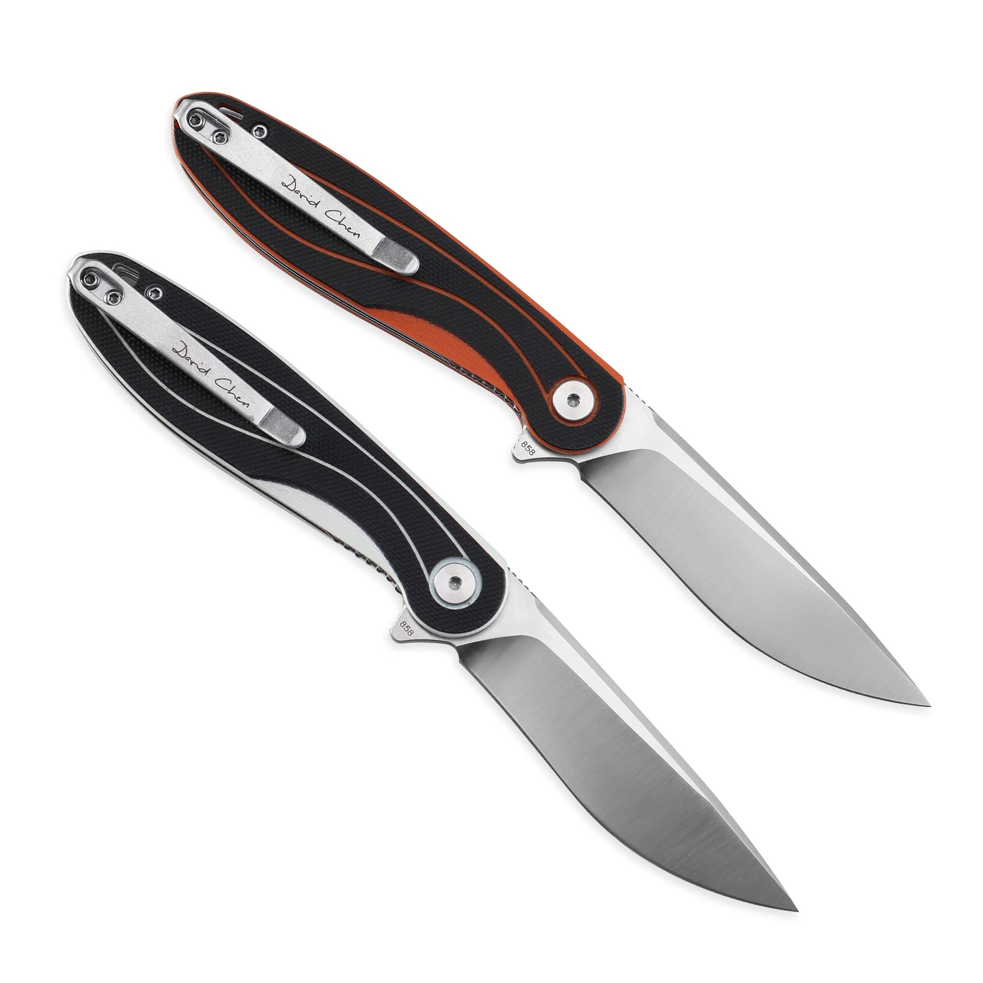 Petrified fish PF858 G10 handle D2 steel folding knife outdoor camping hunting Multifunction EDC tool Survival knives (Yellow)