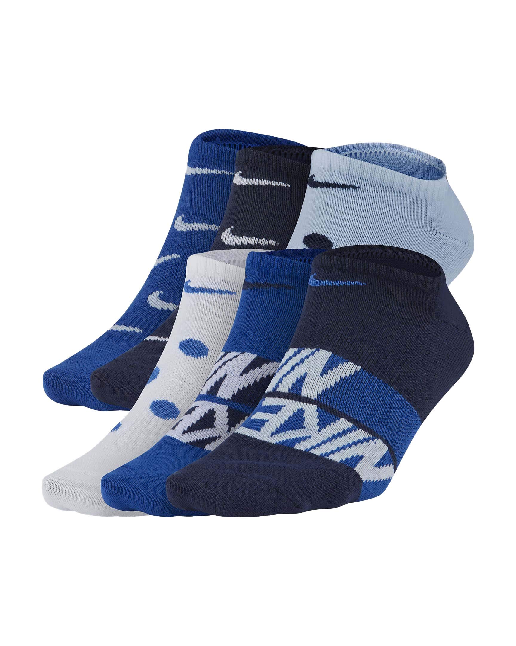 Nike Women`s Everyday Lightweight Training No Show Socks 6 Pack (Multicolor 3, MD (Women's Shoe 6-10))