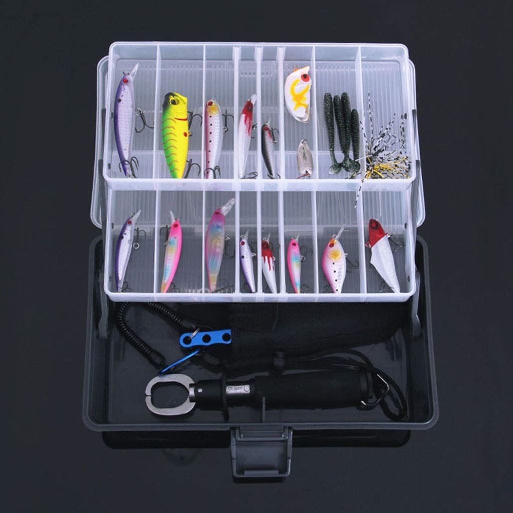 Multifunction Tackle Storage Box Multi-layer Accessory Box Fishing Gear Large-capacity Hook Box Fishing Gear Parts Box Storage Box Special Tool Box Plastic Bait Box Excellent waterproof performance