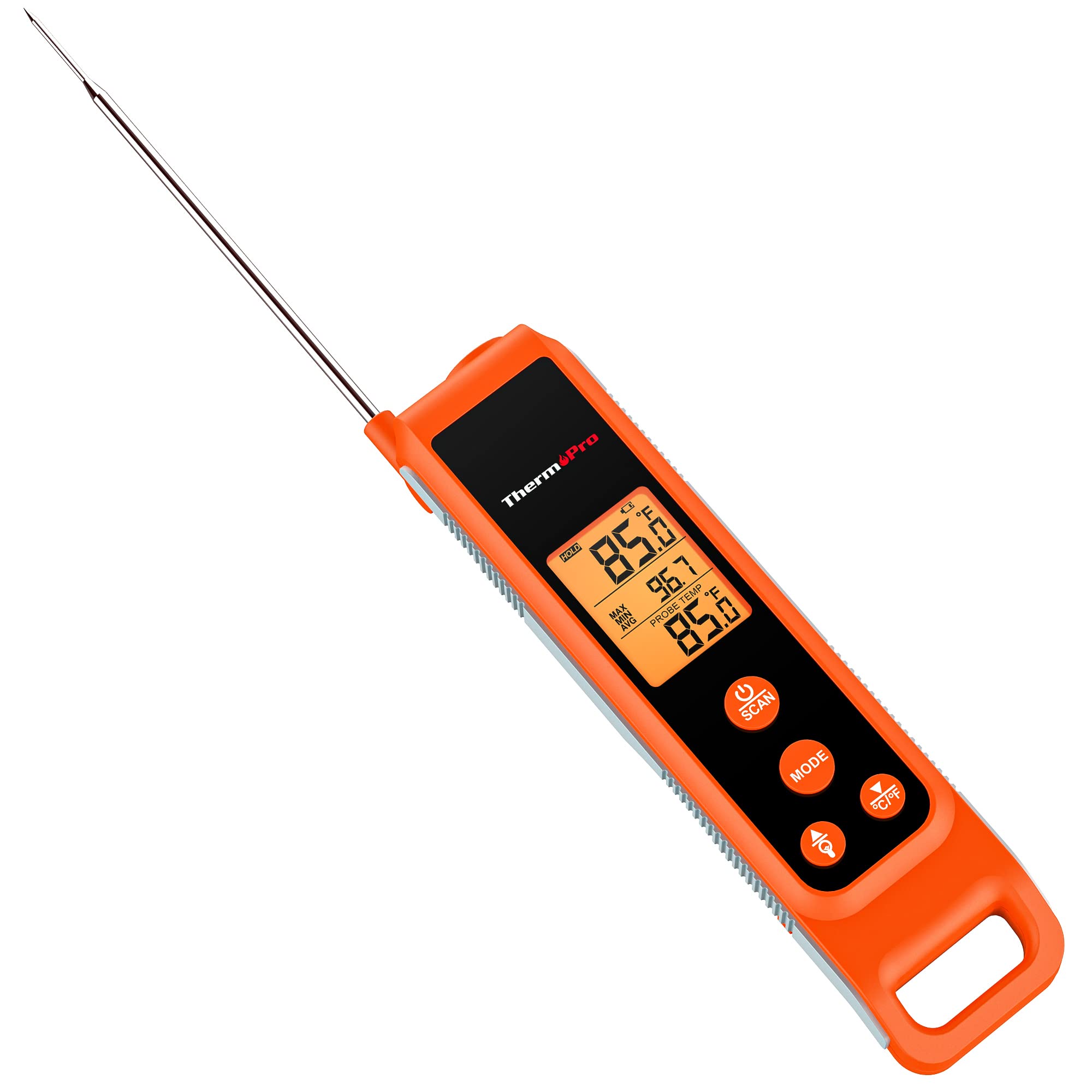 ThermoPro TP-16 Large LCD Digital Cooking Food Meat Smoker Oven Kitche+ ThermoPro TP420 Two-in-One Infrared Thermometer with Meat Probe, Instant Read Digital Meat Thermometer for Cooking